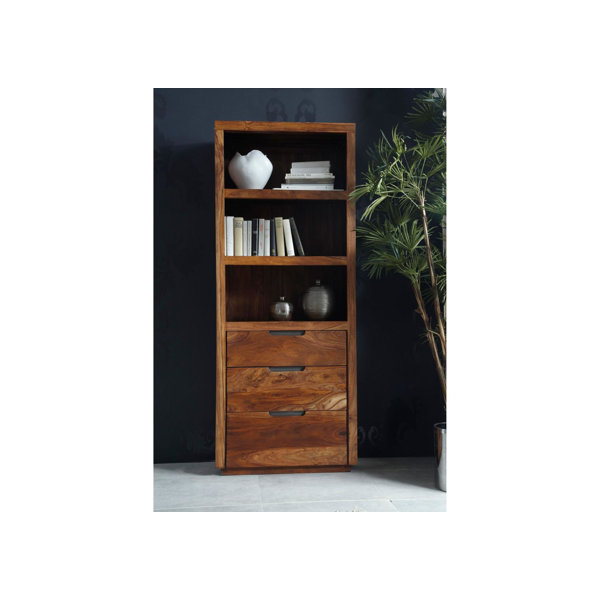 Massivmoebel24 Duke 195cm H x 78cm W Solid Wood Standard Bookcase | Wayfair.co.uk